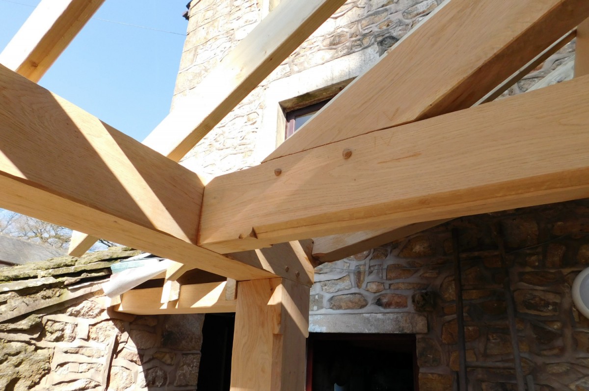 Extension, oak frame construction, slate roof, house renovation, Frank ...